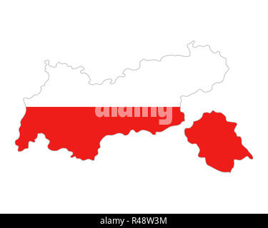Map and flag of Tyrol Stock Photo - Alamy
