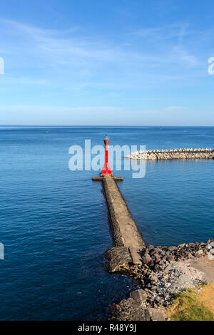 View of the city of Manado in Indonesia from the sea. You can see the ...