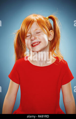 The beautiful portrait of displeased and disaffected little girl on ...