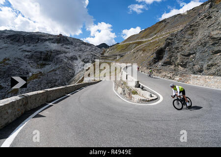 Cycling at Stelvio Pass, Bormio, Italy, Europe Stock Photo - Alamy