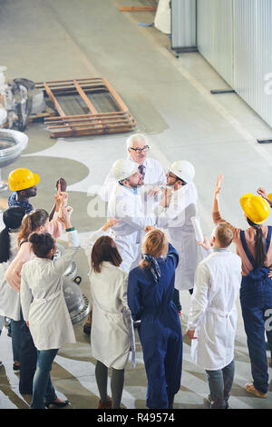 Group of Emotional Factory Workers Protesting Stock Photo - Alamy