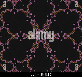 seamless floral pattern of black contour flowers on a green background ...