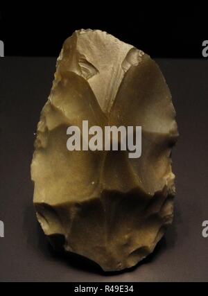Prehistory. Spain. Lower Paleolithic. Cleaver flint. Arenero Hermanos ...