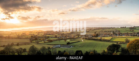 The village of Trellech with the Black Mountains beyond Stock Photo - Alamy