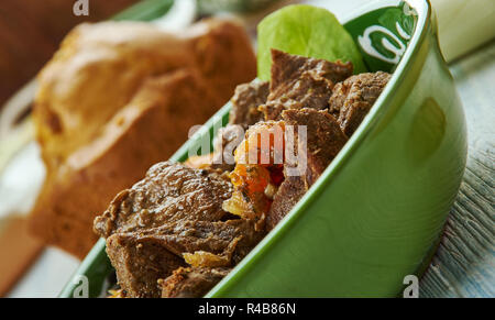 Scouse, lamb or beef stew, Welsh, cuisine, British Traditional assorted ...