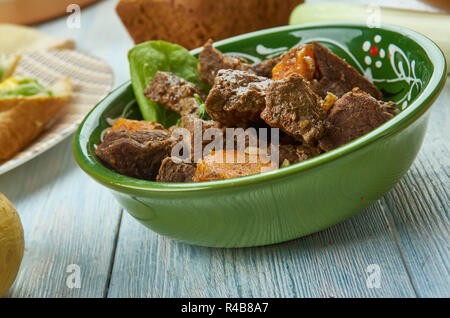 Scouse, lamb or beef stew, Welsh, cuisine, British Traditional assorted ...
