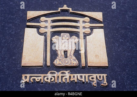 Golden emblem of India, Khajuraho, Madhya Pradesh, India, Asia Stock ...