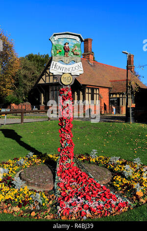 The Huntingdon town sign, Cambridgeshire; England; UK Stock Photo - Alamy
