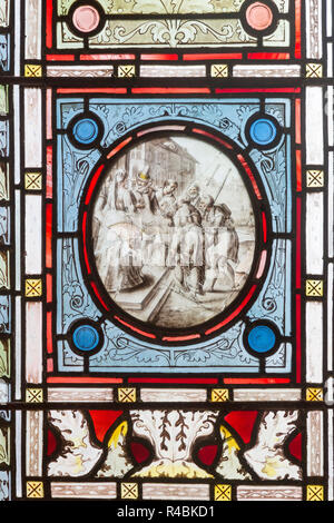 Flemish images in stained glass window church of Saint John, Saxmundham ...