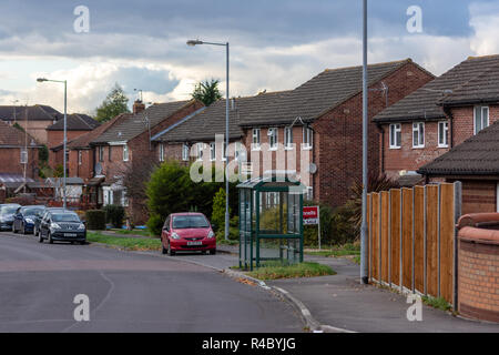 British STOP road sign with stop car waiting for safety before turning ...