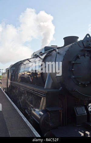S160 6046 steam engine train locomotive at Goathland railway station ...
