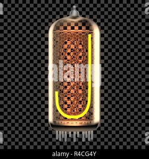 Nixie tube indicator lamp with Alphabet letters set Stock Vector Image ...