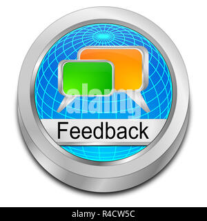 decorative blue Feedback button - 3D illustration Stock Photo - Alamy