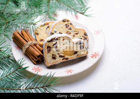 Christmas Stollen,Traditional Fruit Loaf Cake, Festive Dessert with ...