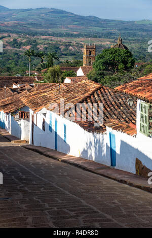 Barichara Cathedral Vertical View Stock Photo - Alamy
