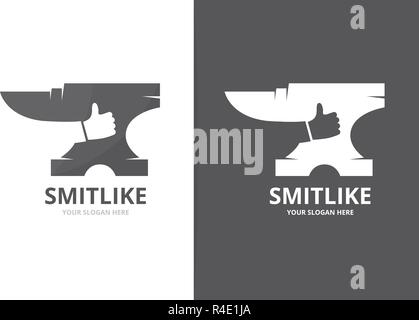 Vector smith logo combination. Blacksmith symbol or icon. Unique metal ...