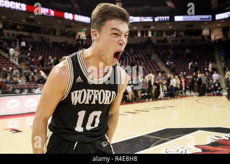 Columbia, SC, USA. 26th Nov, 2018. Wofford Terriers guard Nathan Hoover ...