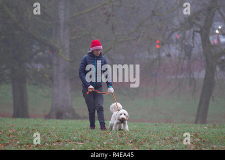 Northampton, U.K, Weather, 27th November 2019, Low cloud, rain and damp ...