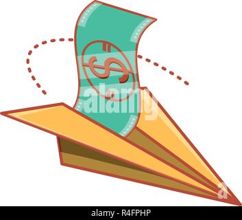 fly plane financial freedom money color icon vector illustration Stock ...