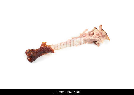 turkey bone after eating , isolated on a white background Stock Photo ...