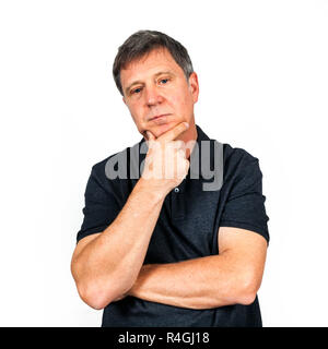 Man having problems, Isolated over white background Stock Photo - Alamy