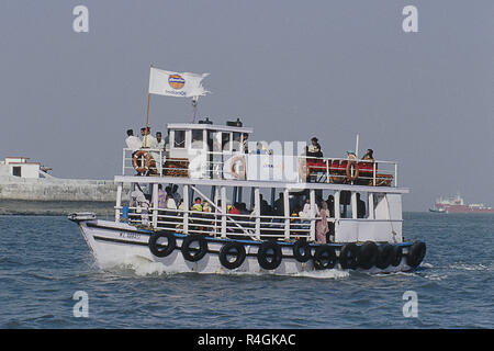 Launch moving in sea at Elephanta Island, Mumbai, India, Asia Stock ...