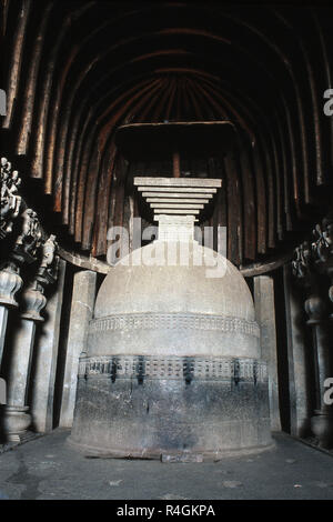 Interior of the Chaitya Hall, Karla Caves, Lonavala, Maharashtra, India ...