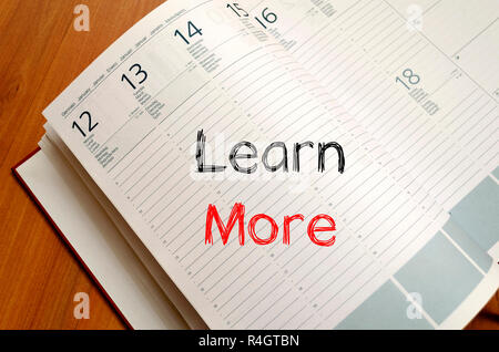 Learn more concept on notebook Stock Photo - Alamy
