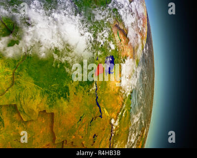 Rwanda from space in red Stock Photo - Alamy