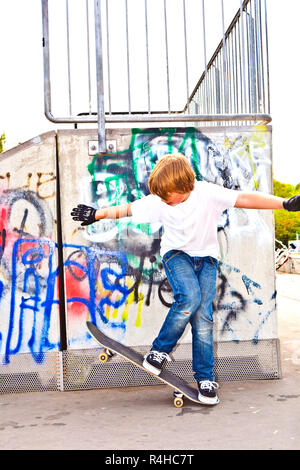 boy resting with skate board at the skate park Stock Photo - Alamy