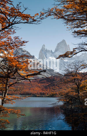 Autumn in Fitz Roy Moutain, Patagonia, El Chalten - Argentina Stock ...