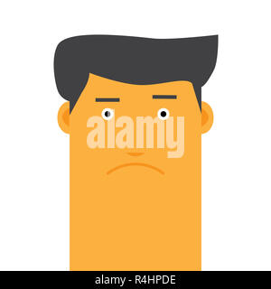 Flat face stylish angry man avatar vector character Stock Photo - Alamy