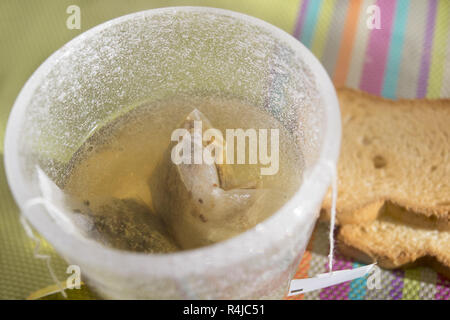 herbal tea filter in infusion in hot water Stock Photo - Alamy