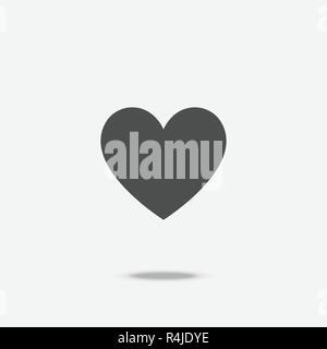 Gray heart icon with sign heartbeat. Vector illustration. Heart sign in ...