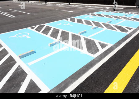 Road marking for handicapped parking stall in a parking lot Stock Photo ...