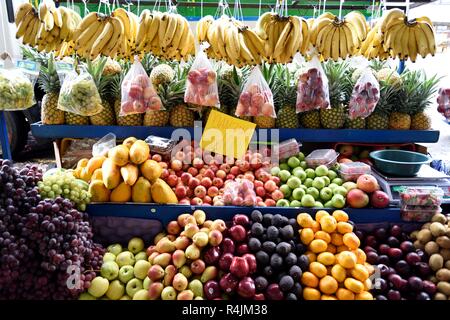 Tropical Fruit Stand, a colorful market in Davao City, Philippines ...