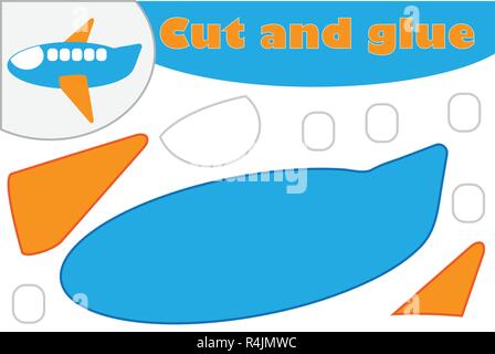 Cut and glue to create image of airplane - air transport. Educational ...