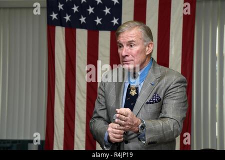 U.S. Army Capt. Paul Bucha (Ret.), a Medal of Honor recipient, recieves ...