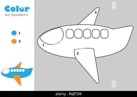 Coloring page airplane for children. Educational activity page for ...