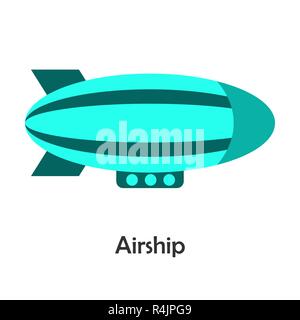 Airship in cartoon style, color by number, education paper game for the ...