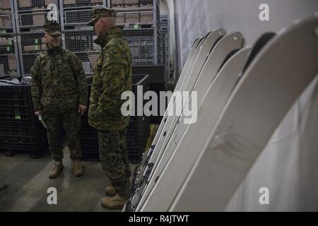 U.S. Marine Corps Col. Boyd A. Miller, right, Commanding Officer of ...