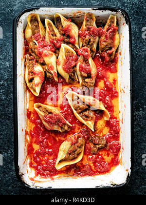 rustic italian stuffed conchiglie pasta Stock Photo - Alamy