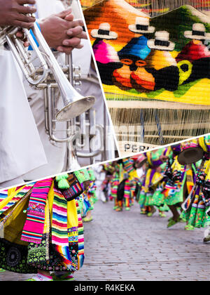 Collage of Peru traditional culture images - travel background (my ...
