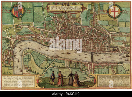 Ancient Map of London 1572 Stock Photo - Alamy