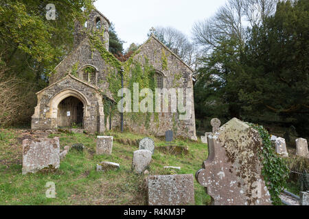 The abandoned church of Llandyfeisant Church on the edge of the Dinefwr ...