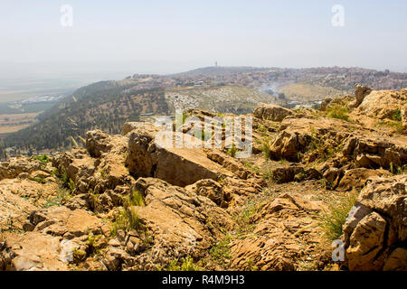 5 May 2018 A view of modern Nazareth in Israel from the mount Precipice ...