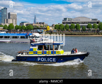River Police boat patrolling on the Thames in London. The Marine Stock ...