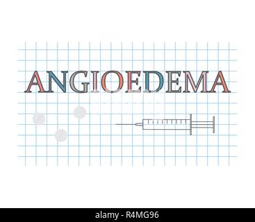 vector illustration of angioedema. allergic swelling of the soft ...