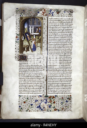 Medieval monastic manuscript, sheet music, monastic chant prayers ...