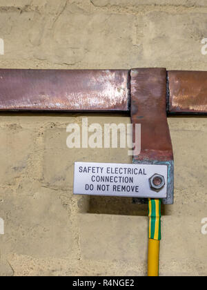 Safety Electrical connection EARTH Do not remove ground Stock Photo - Alamy